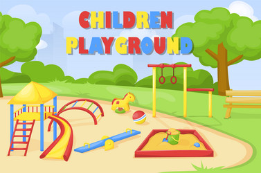 Playground park cartoon fun play kid Royalty Free Vector