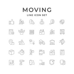 Moving service icons Royalty Free Vector Image