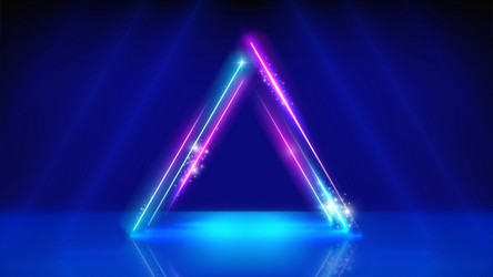 Neon frame led arch light lines background Vector Image
