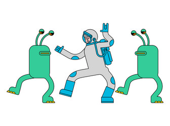 Astronaut and alien dance spaceman space Vector Image