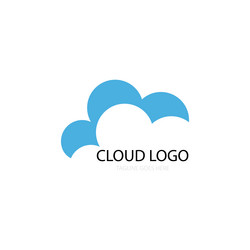 Blue cloud and sun logo Royalty Free Vector Image