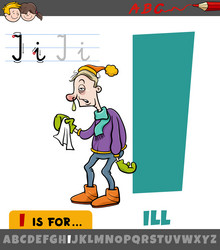 Cartoon graphic with letter i from alphabet Vector Image