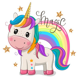 Cartoon rainbow unicorn horse Royalty Free Vector Image