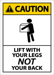 Danger instructions lift with your legs sign Vector Image