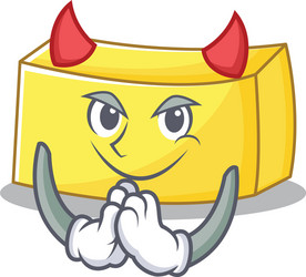 Smirking butter character cartoon style Royalty Free Vector