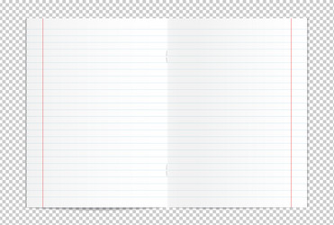 Realistic blank handwriting practice copy book Vector Image