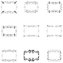 Set of frame silhouette Royalty Free Vector Image