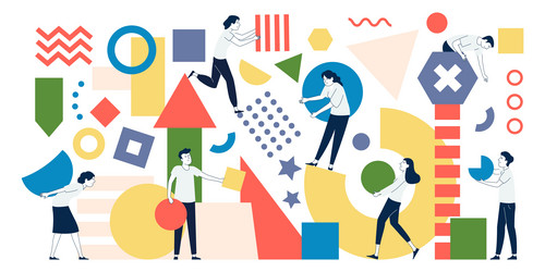 It teamwork abstract concept Royalty Free Vector Image