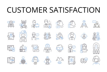 Customer satisfaction line icons collection Vector Image