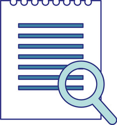 Lupe and document design Royalty Free Vector Image