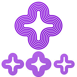 Purple line star logo design set Royalty Free Vector Image