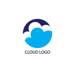 Blue cloud logo Royalty Free Vector Image - VectorStock