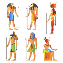 Pharaohs and cleopatra egyptian kings and queen Vector Image