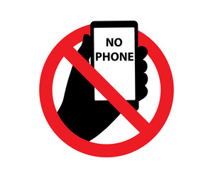 Mobile phone prohibited no cell sign Royalty Free Vector
