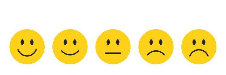 Rating emojis set in different colors Royalty Free Vector