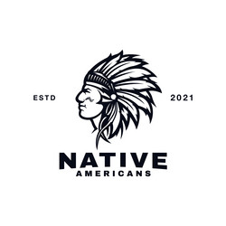 Native american logo design inspiration Royalty Free Vector