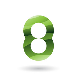 Green round icon for number 8 Royalty Free Vector Image