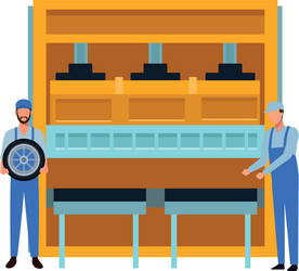 Industry car manufacturing cartoon Royalty Free Vector Image