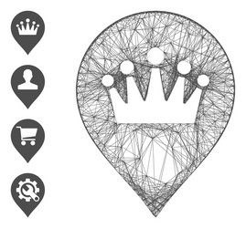 Crown marker framed icon Royalty Free Vector Image