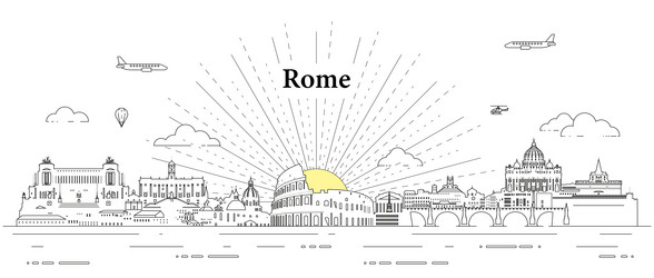 Rome Skyline Vector Images (over 1,300)