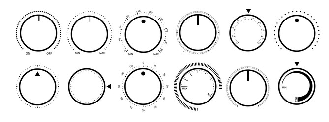 Round scale and controller volume level knob Vector Image