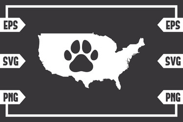 Usa map - dog Royalty Free Vector Image - VectorStock