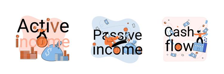 Active income and cash flow concept idea Vector Image