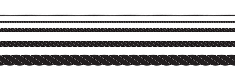 Black and white rope isolated on seamless Vector Image