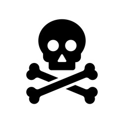 Human skull and crossbones death danger or poison Vector Image