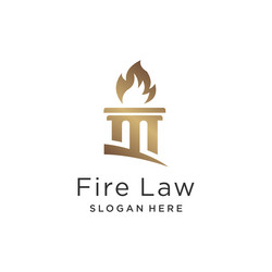 Fire law logo design idea with modern creative Vector Image