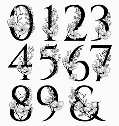 Hand lettering floral h lowercase monogram Vector Image