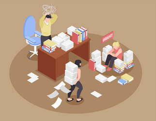 Office chaos round compositions Royalty Free Vector Image