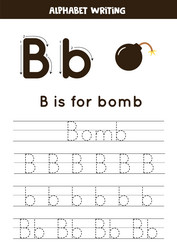 Learning english alphabet for kids letter b cute Vector Image