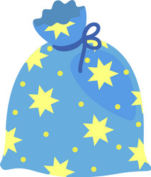 Magic star bag icon flat style Royalty Free Vector Image