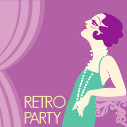 Retro party invitation design template vintage Vector Image