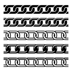 Set of seamless chains horizontal Royalty Free Vector Image