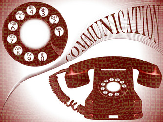Vintage telephone with wire 1980 communication Vector Image
