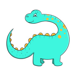 Cute happy baby dinosaur clipart Royalty Free Vector Image