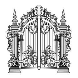 Design drawing of metal gates Royalty Free Vector Image