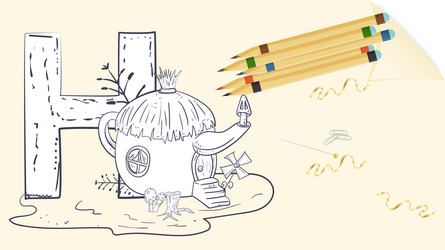 Layout banner english alphabet Royalty Free Vector Image