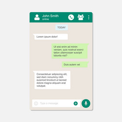 Messenger chat page flat background Royalty Free Vector