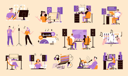 Sound designers set Royalty Free Vector Image - VectorStock