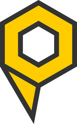 Symbol letter p polygon hexagon line art design Vector Image