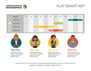 Year timeline chart slide template Royalty Free Vector Image