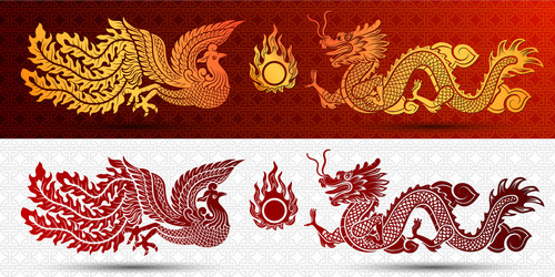 Chinese Phoenix Motif Royalty Free Vector Image