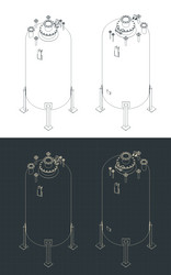 High pressure tank blueprints Royalty Free Vector Image