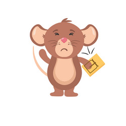 Cute cartoon rat with headphones Royalty Free Vector Image