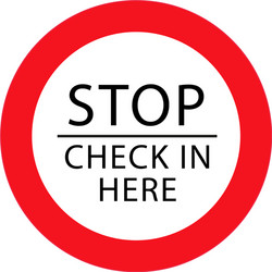 Stop check in here sign isolated on white Vector Image