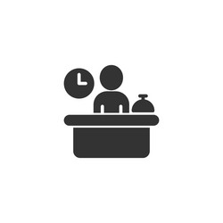 Check in reception icon flat style booking Vector Image