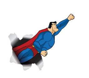 Superman Flying Comic Art